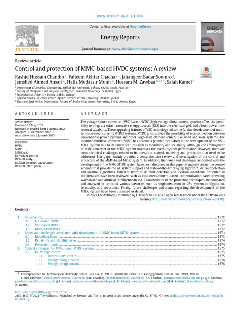 Control and protection of MMC-based HVDC systems | PDF | High Voltage Direct Current | Electric ...