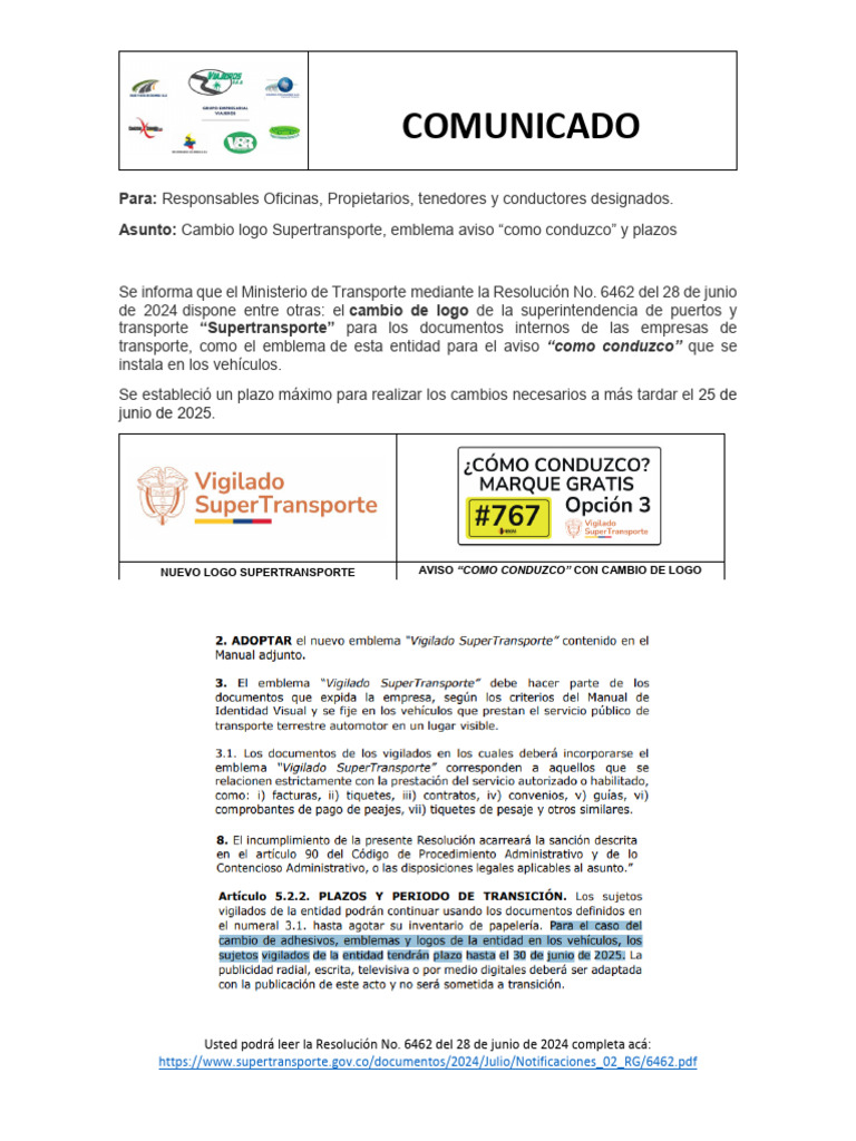 Cambio de Logo Supertransporte 2024 | PDF