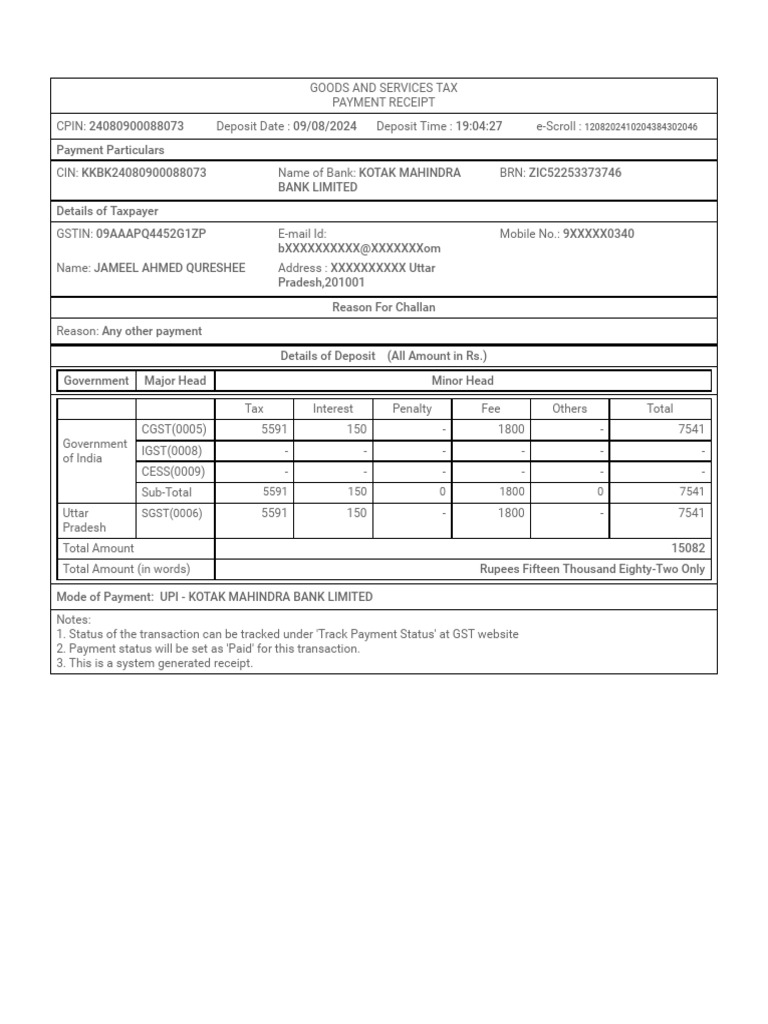GST-Challan Receipt | PDF