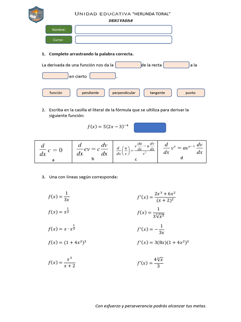 Fórmulas para Derivar | PDF