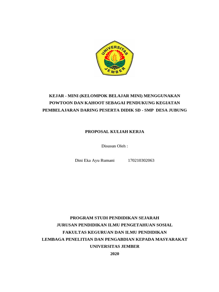 Dini Eka A.R_Proposal KK_170210302063 | PDF