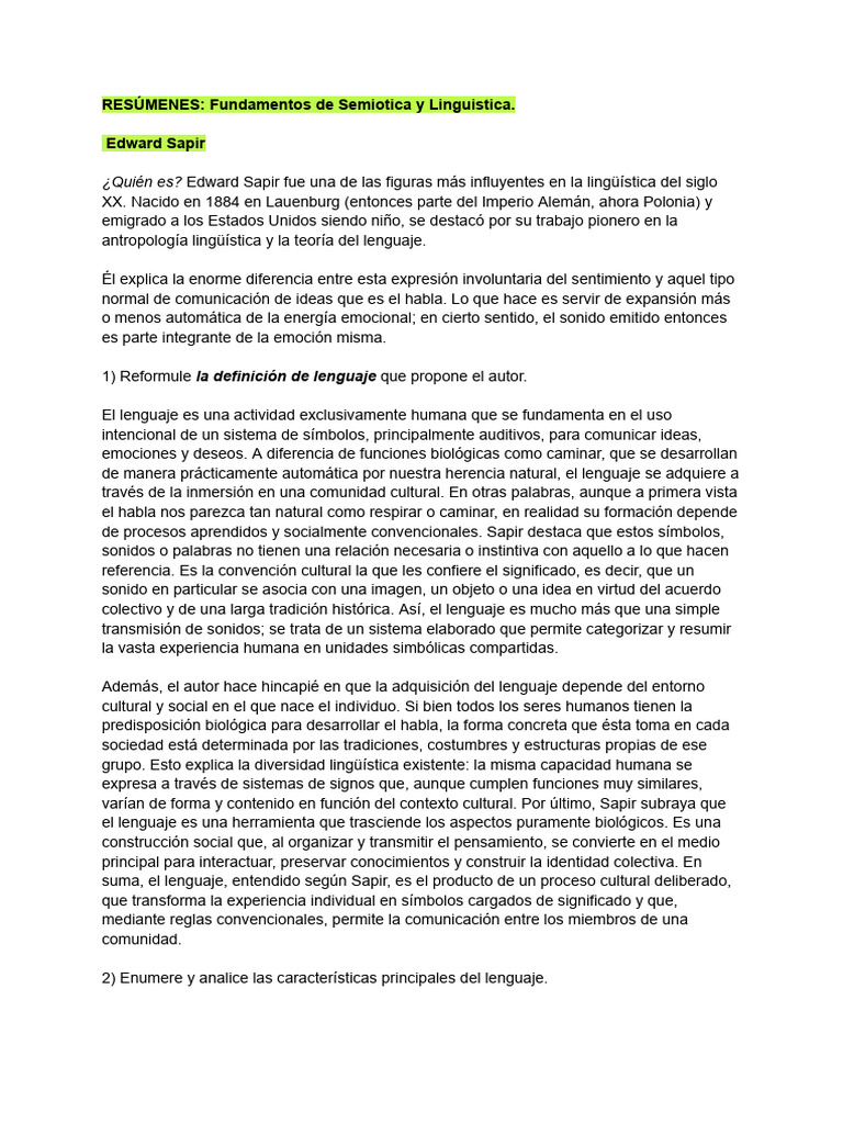 Resumenes - F. Sem y Lin | PDF | Comunicación | Lingüística