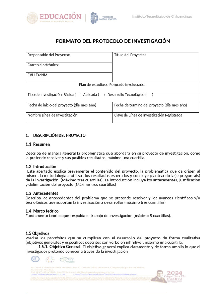 2 Formato de Protocolo de Investigacion | PDF | Publicación Académica ...