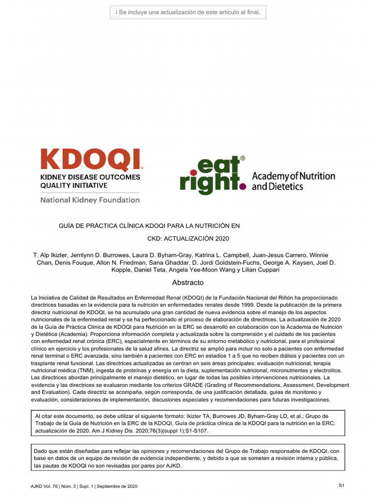 TRADUCTOR GOOGLE GPC de KDOQI para La Nutrición en La Enfermedad Renal ...