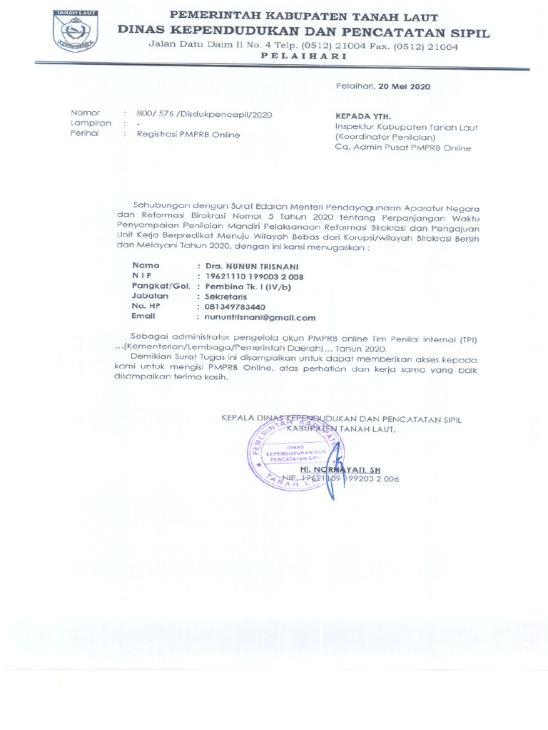 Penunjukan Keikutsertaan Pejabat Struktural Lapis Kedua Sebagai Assesor PMPRB | PDF