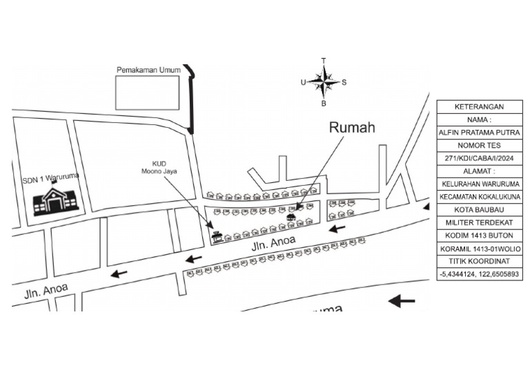 Denah Titik Koordinat ALFIN PRATAMA | PDF