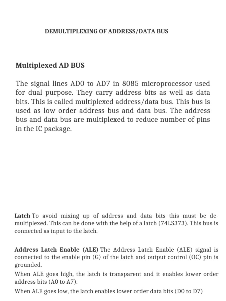 Multiplexed of Bus | PDF
