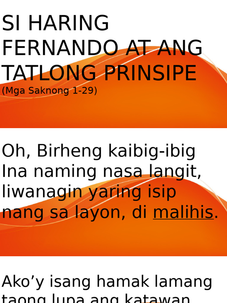 Aralin 2 Si Haring Fernando at Ang Tatlong Prinsipe | PDF