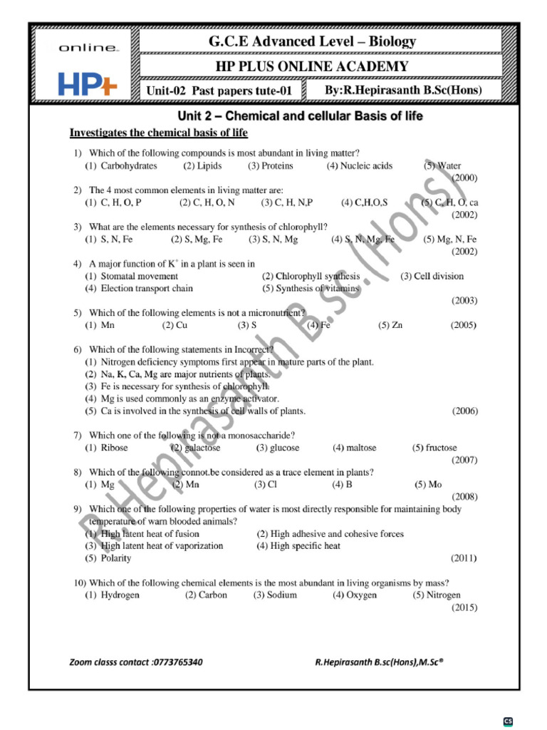 unit-02 past paper part-01 | PDF
