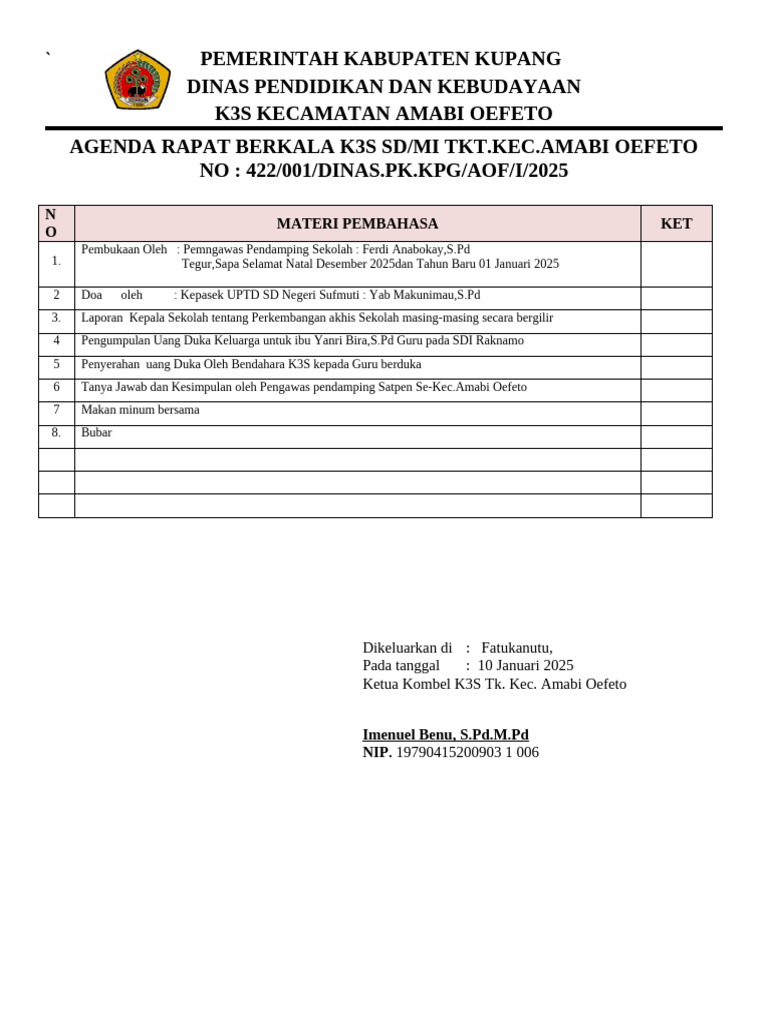 SURAT TUGAS BERKALA K3S | PDF
