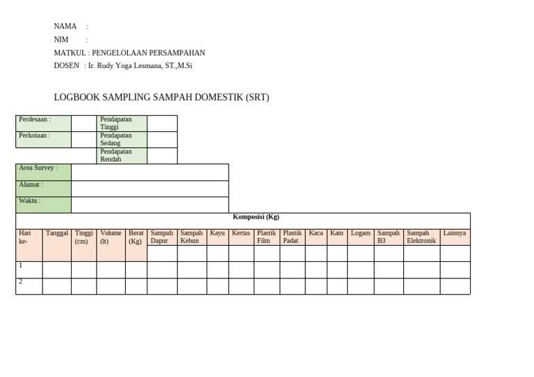 Logbook Sampling | PDF