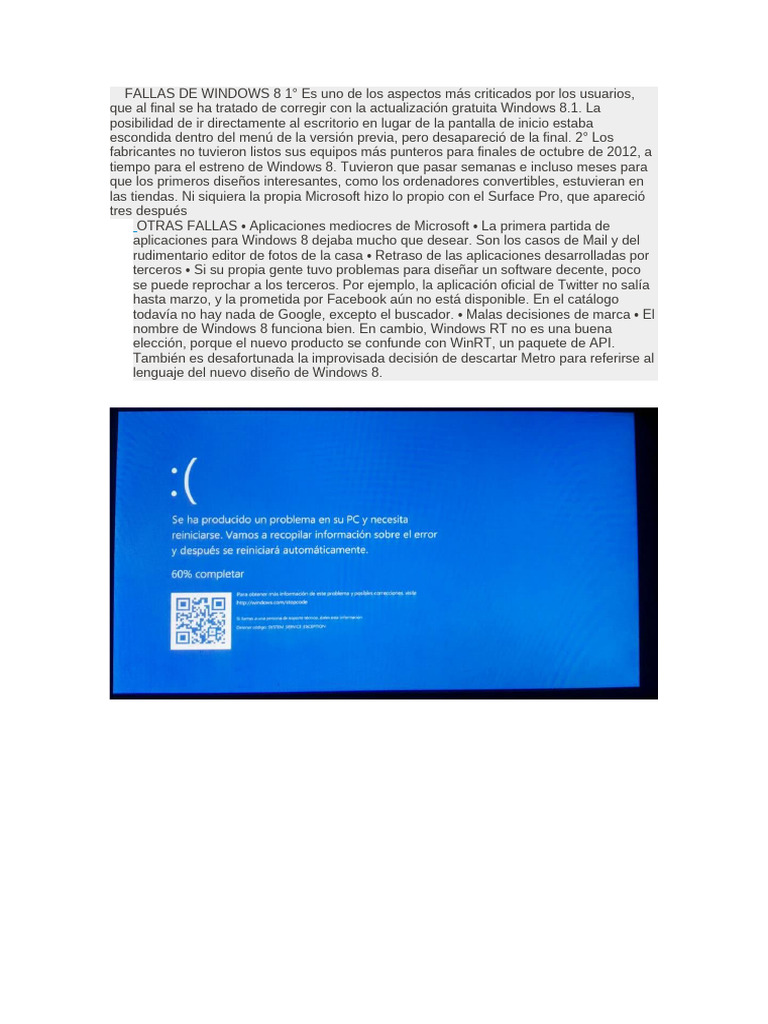 Fallas de Windows 8 1 | PDF