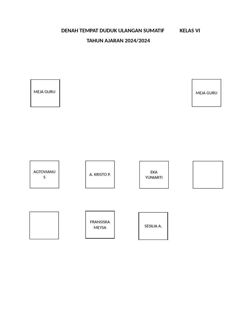Denah Tempat Duduk | PDF