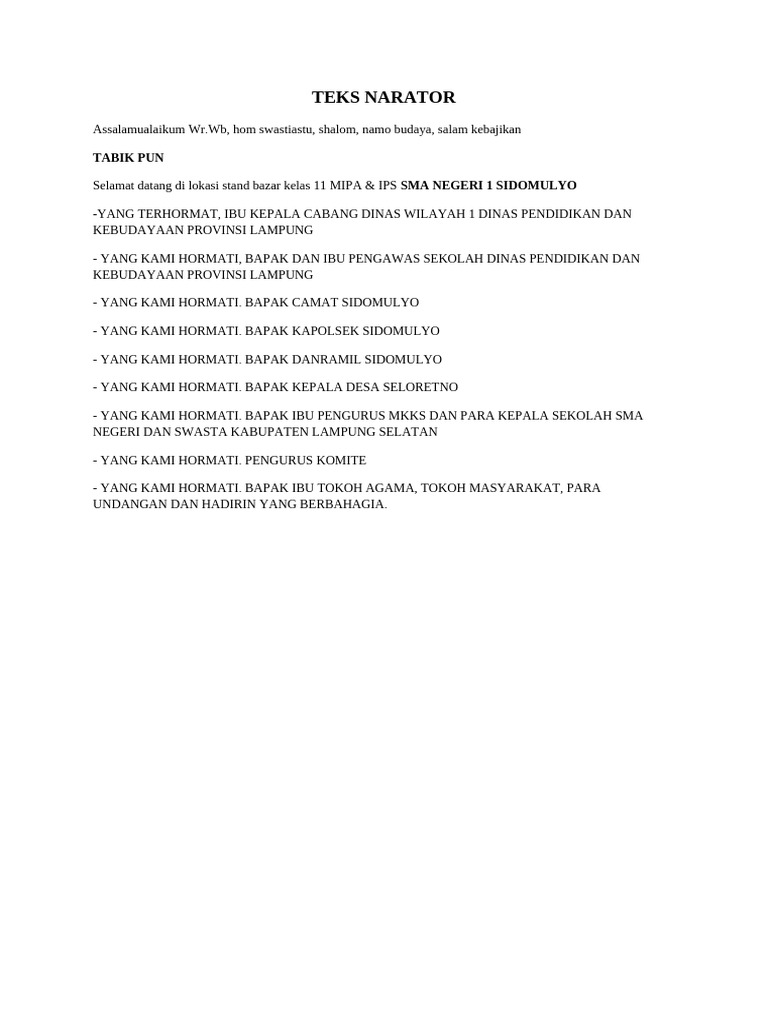 Teks Narator | PDF