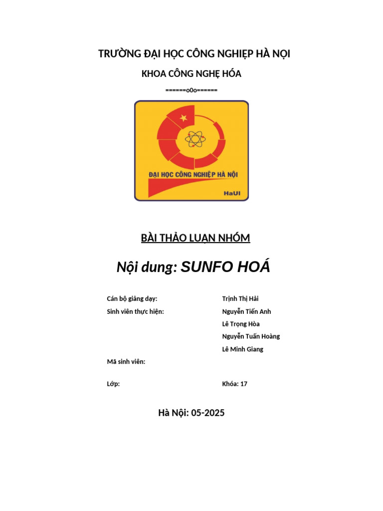 Sunfo Hoá | PDF