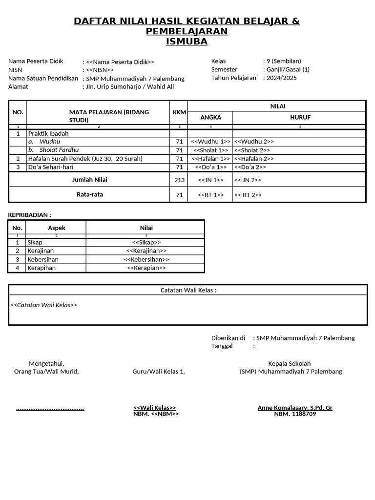 Format Raport ISMUBA | PDF