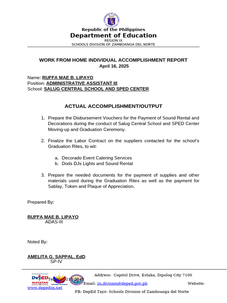 Zamboanga Norte Graduation Report 2025 | PDF