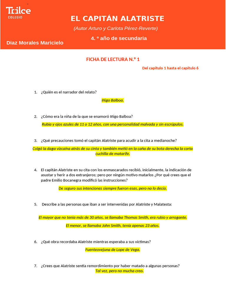 4to Sec - Libro 1 - Ficha 1 | PDF