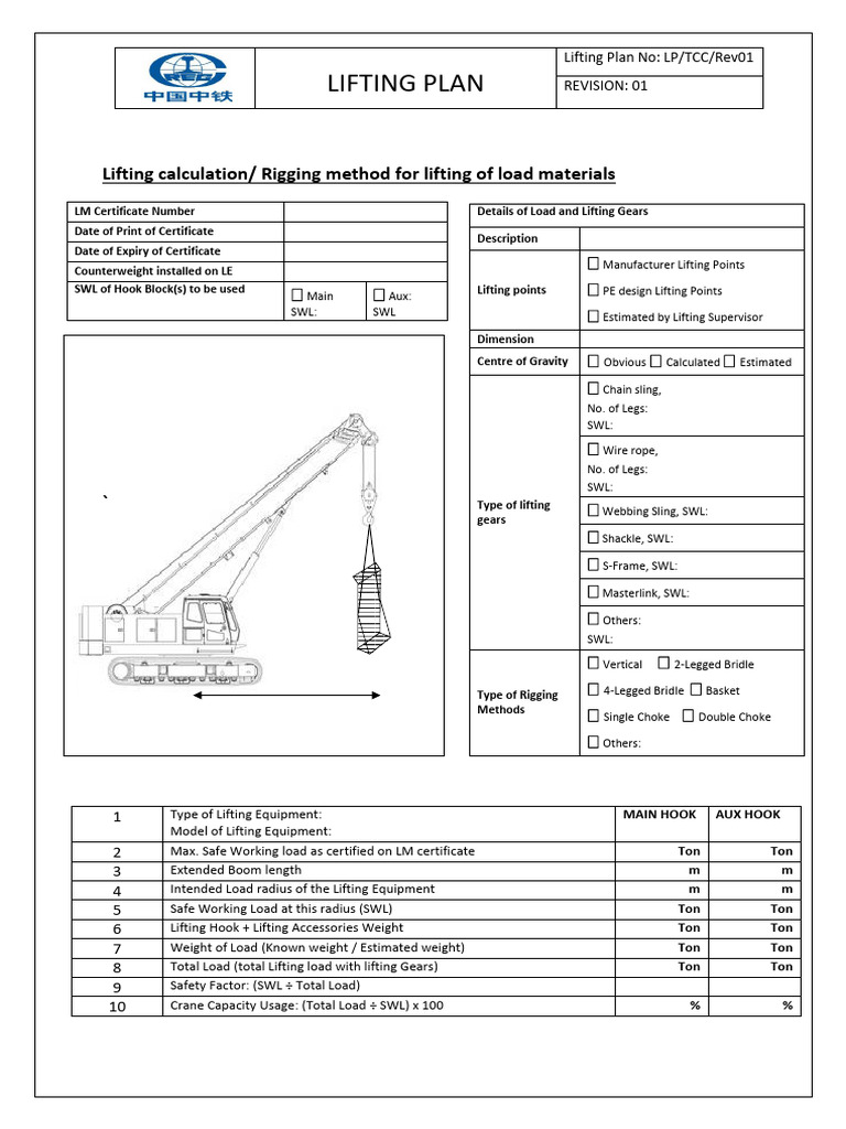 Telescopy Crawler Crane Lifting Plan | PDF | Crane (Machine)