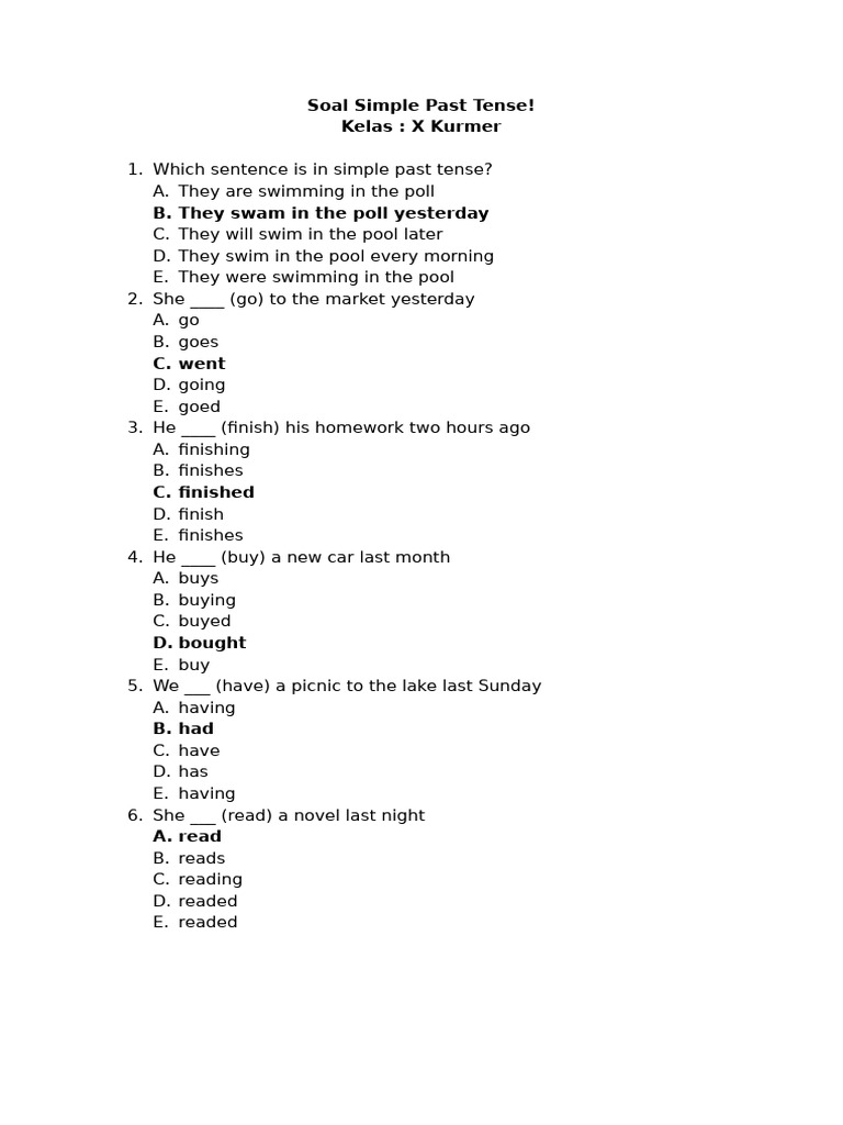 Simple Past Tense | PDF