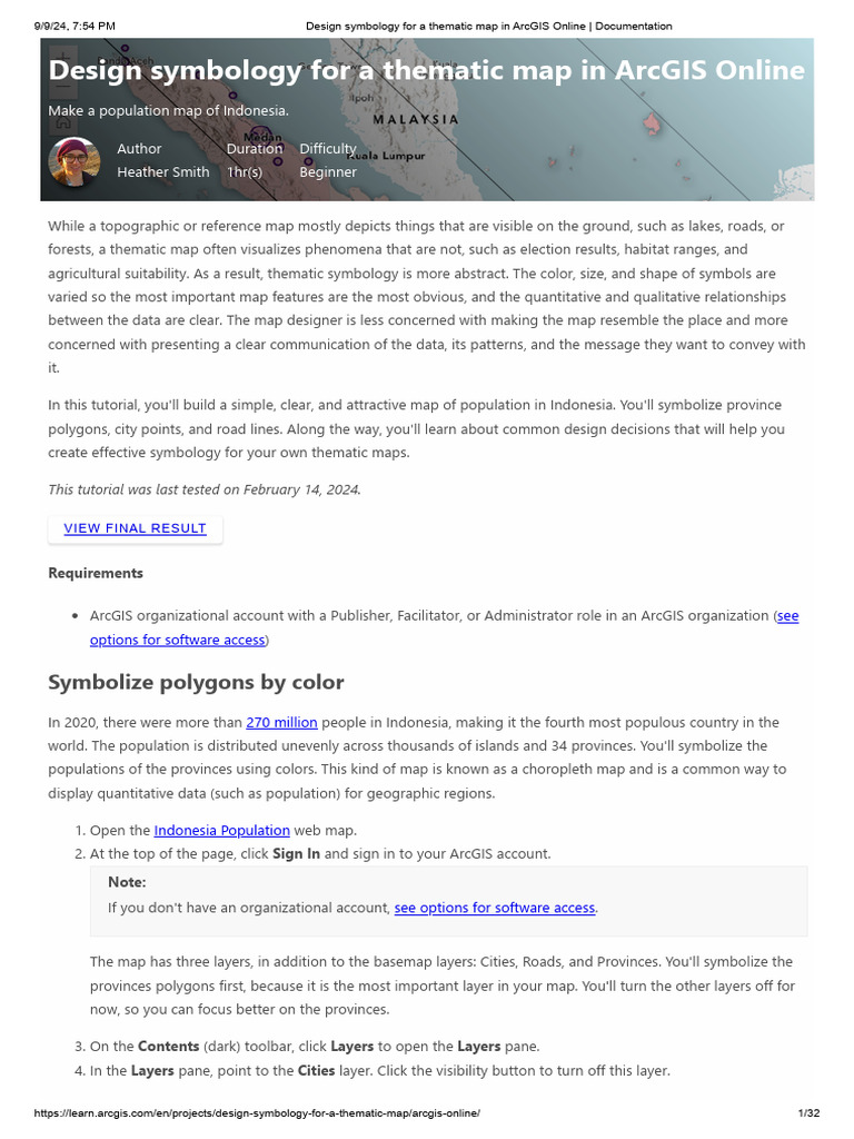 Design Symbology For A Thematic Map in ArcGIS Online - Documentation | PDF | Esri | Symbols