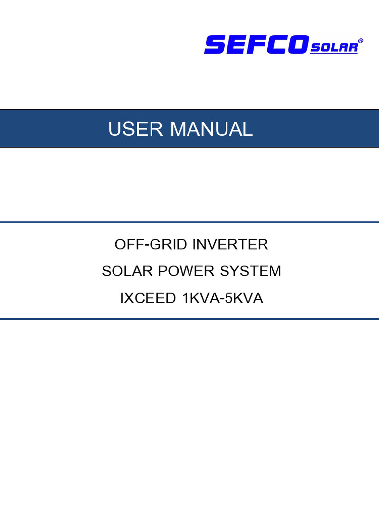 Off-Grid Inverter User Manual | PDF | Power Inverter | Battery Charger