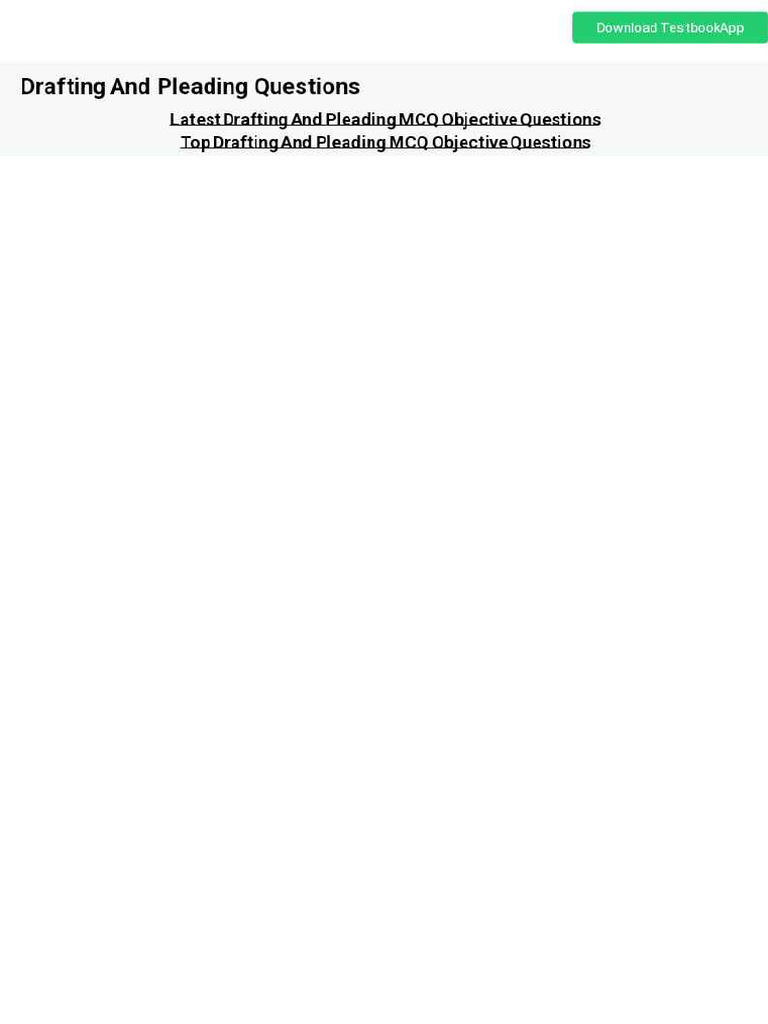 MCQ On Drafting and Pleading 65e7418c8b2099be6e96ac96 | PDF