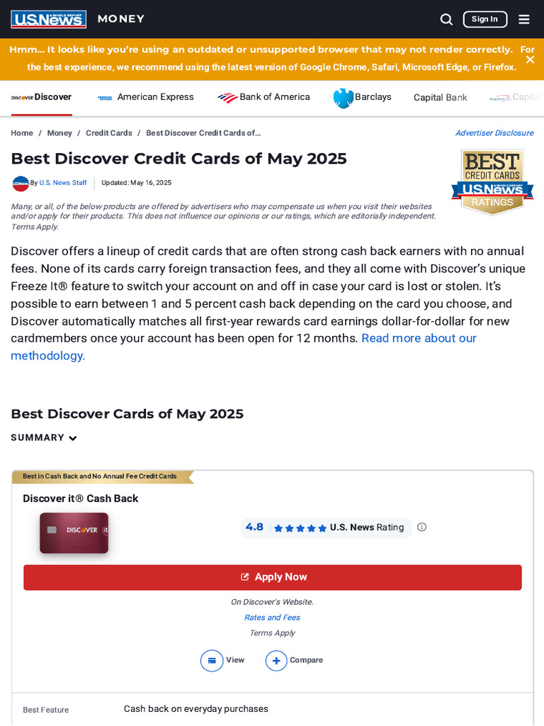 Best Discover Credit Cards of May 2025 US News.p | PDF | Credit Card ...
