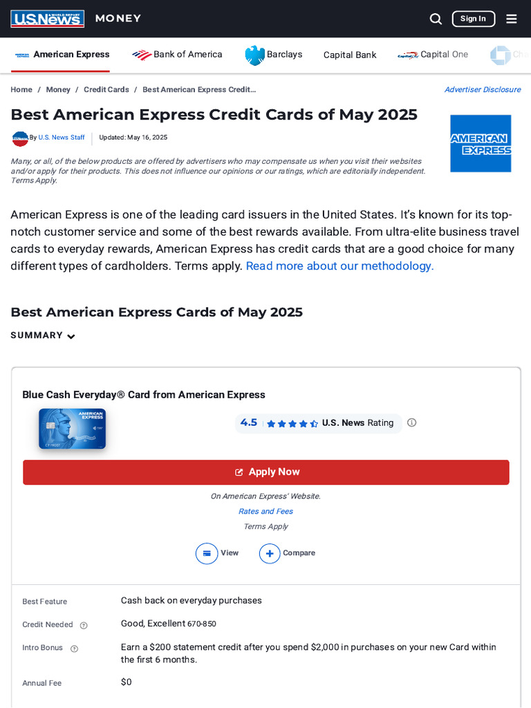Best American Express Credit Cards of May 2025 U | PDF | Credit Card ...