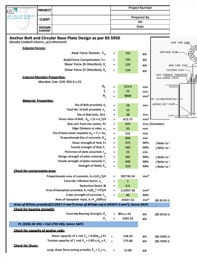 PDF Anchor Bolt and Circular Base Plate Design As Per Bs 5950 Compress | PDF | Screw | Applied ...