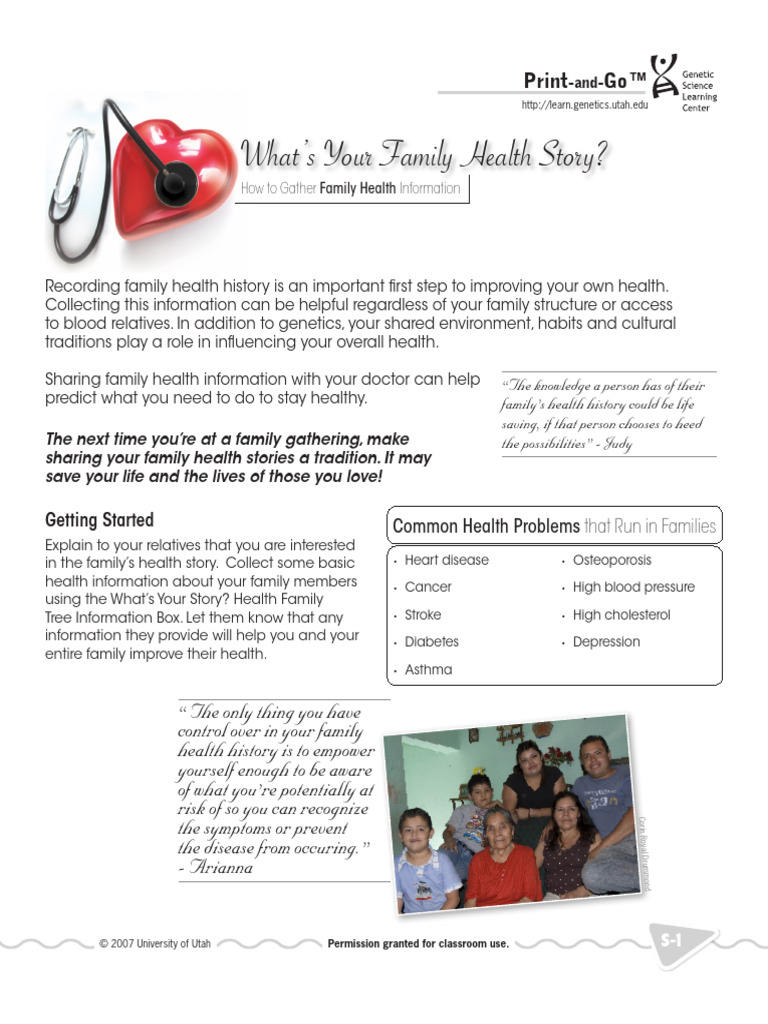 Fieldwork 1 - Family Health History | PDF | Family | Cardiovascular Diseases