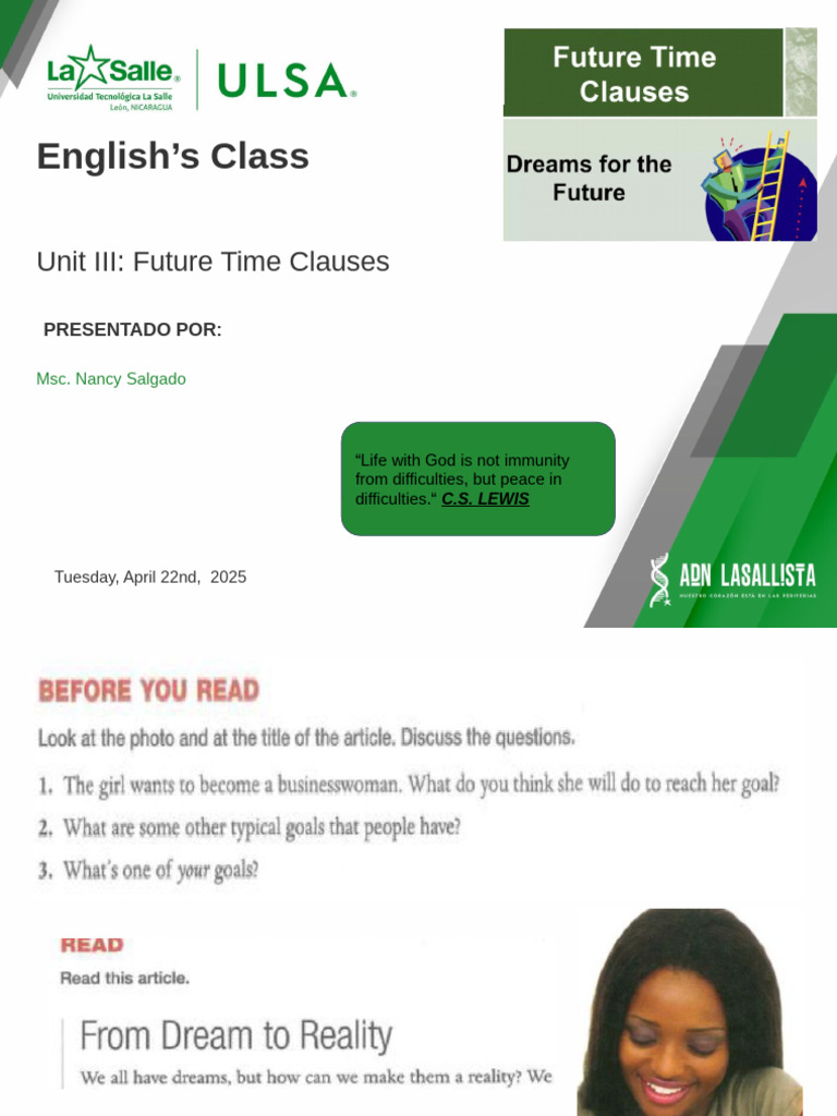 Future Time Clauses - Class #24-IIP-2025 | PDF