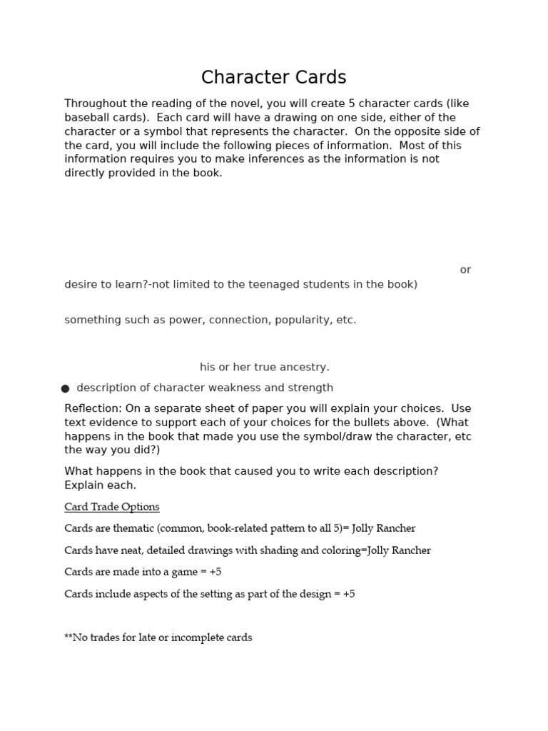 Sleeping Freshmen Character Cards | PDF | Cognition