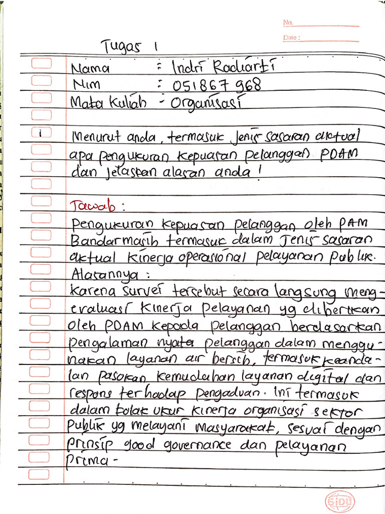 Tugas 1 Organisasi Indri | PDF