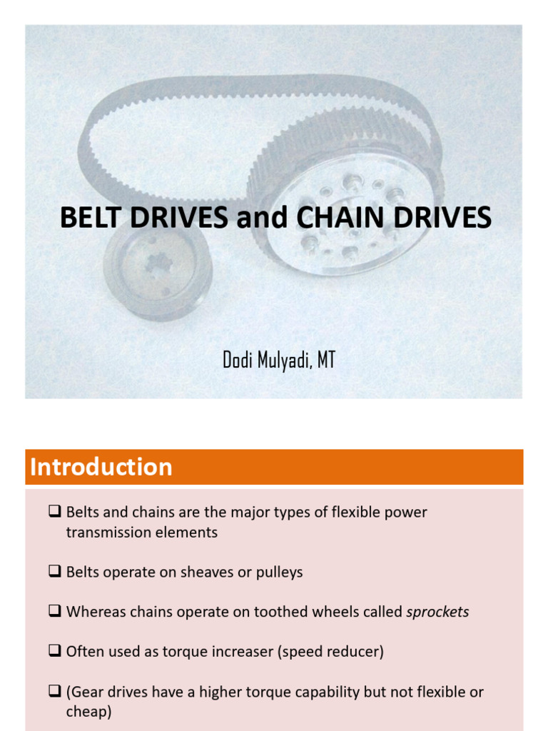 Belt and Chain Drive Systems Overview | PDF | Belt (Mechanical ...