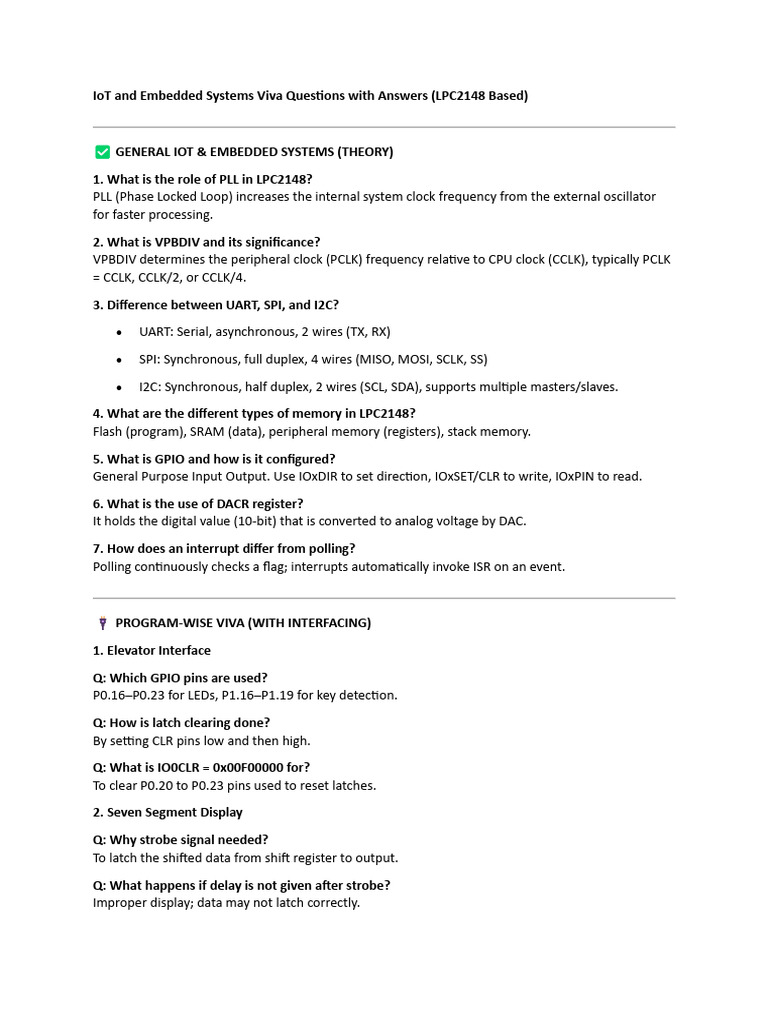 IoT Lab Viva Probable Questions | PDF | Manufactured Goods | Electrical ...