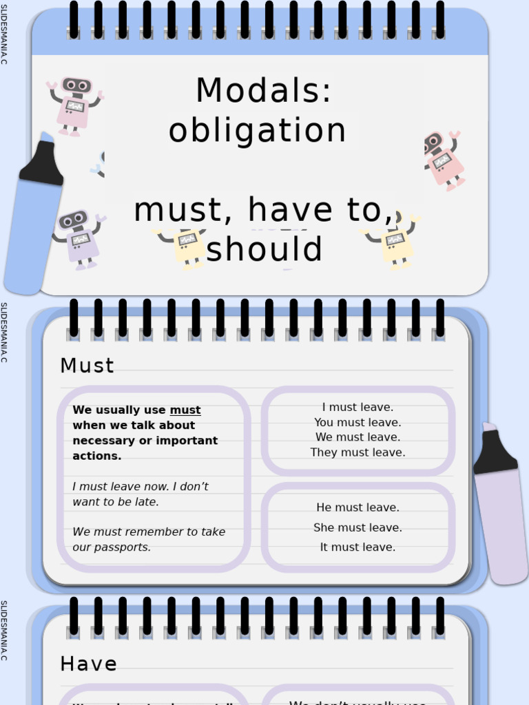 Modals - Must, Have To, Should | PDF