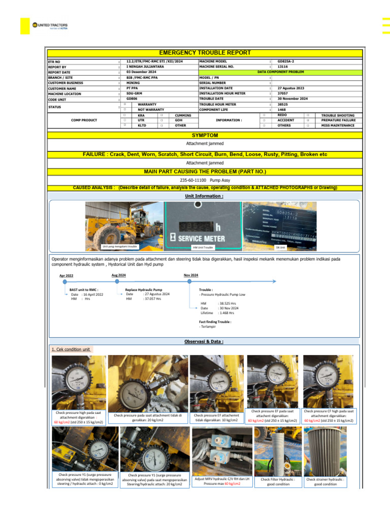 ETR GD825A-2_GD806_Pressure Hydraulic Pump Low (version 1) | PDF | Gas Technologies | Hydraulic ...
