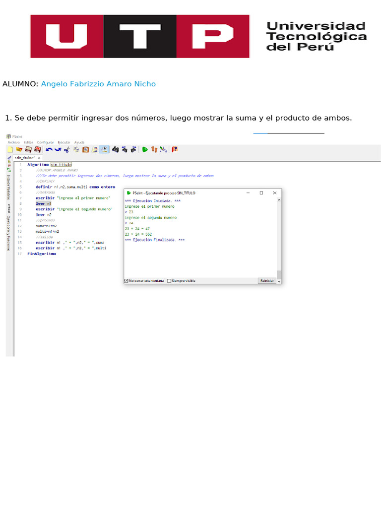 Algoritmo Tarea | PDF