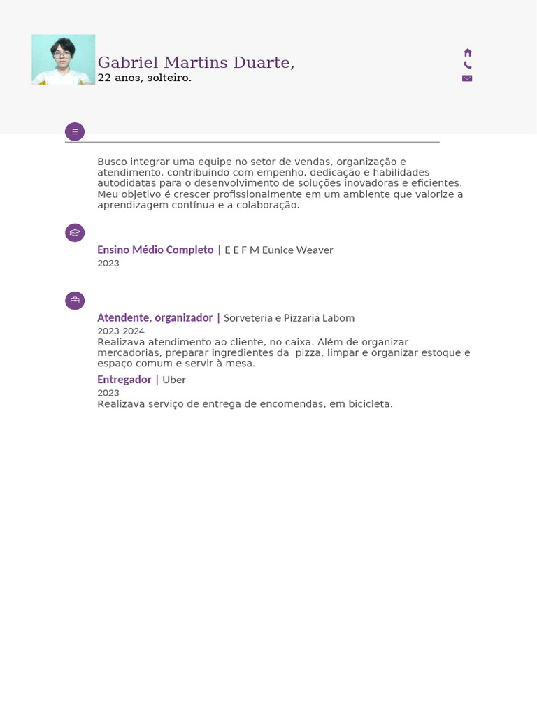 Gabriel Martins Duarte - Curriculo | PDF