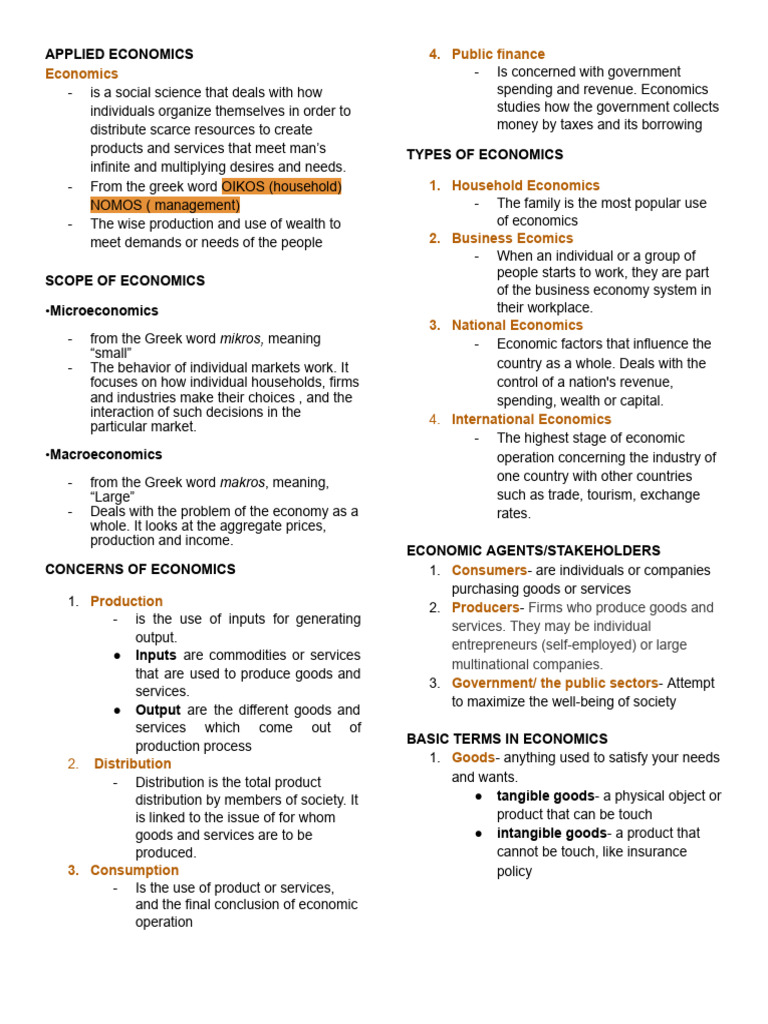 Applied Economics Reviewer (3rd Quarter) | PDF | Demand | Economics