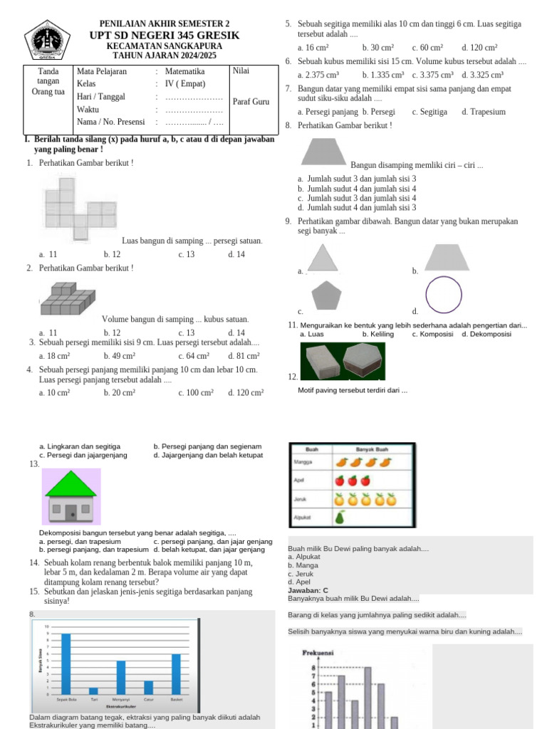 Soal Sts MTK Kelas 4 SMT 2 | PDF