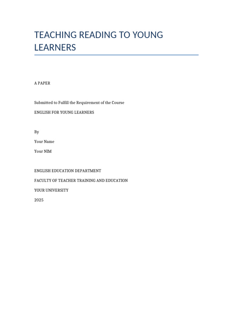 Full_English_Paper_Teaching_Reading_Young_Learners | PDF | Phonics ...