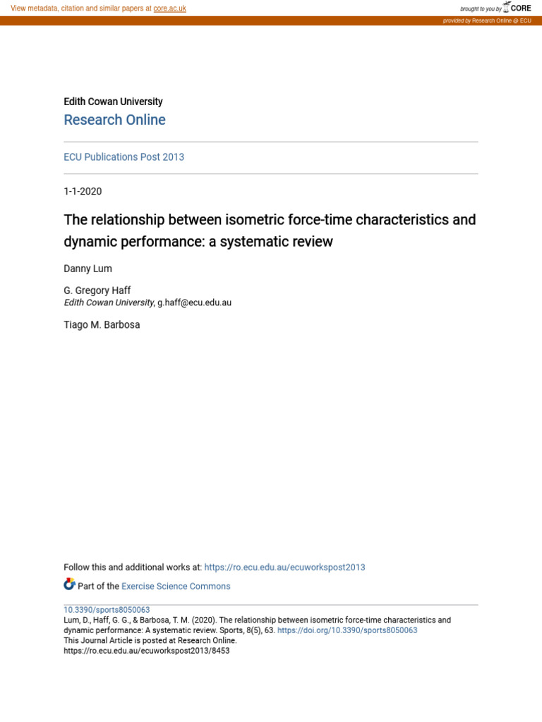 Relationship Between Isometric Force Tim | PDF | Information Science