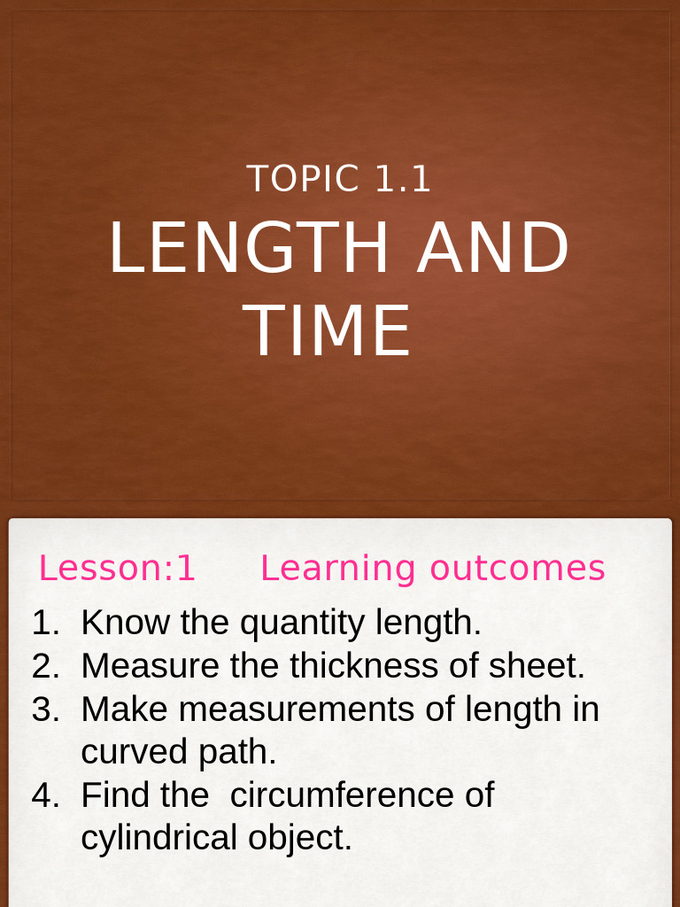 1.1 Length and Time | PDF | Volume | Quantity