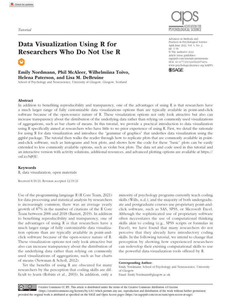 Nordmann Et Al. (2022) - Data Visualization Using R For Researchers Who ...