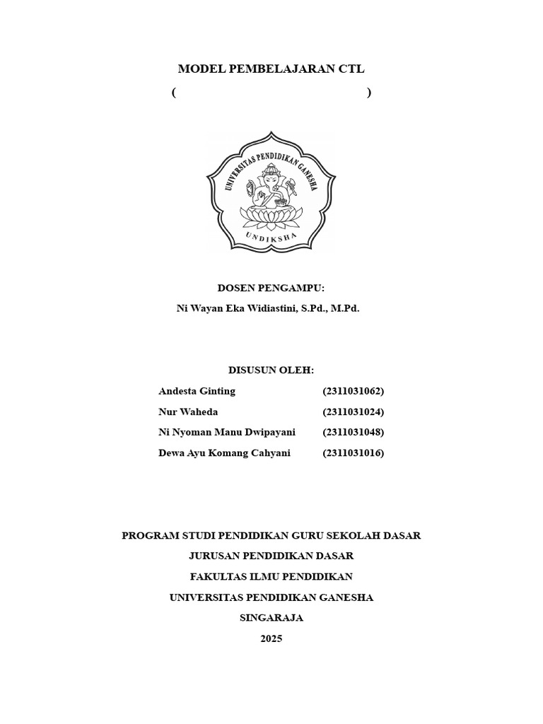Contoh Model Pembelajaran CTL | PDF