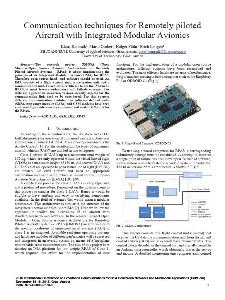 Communication Techniques For Remotely Piloted Aircraft With Integrated ...