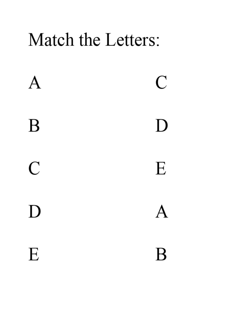 Matching Alphabets | PDF
