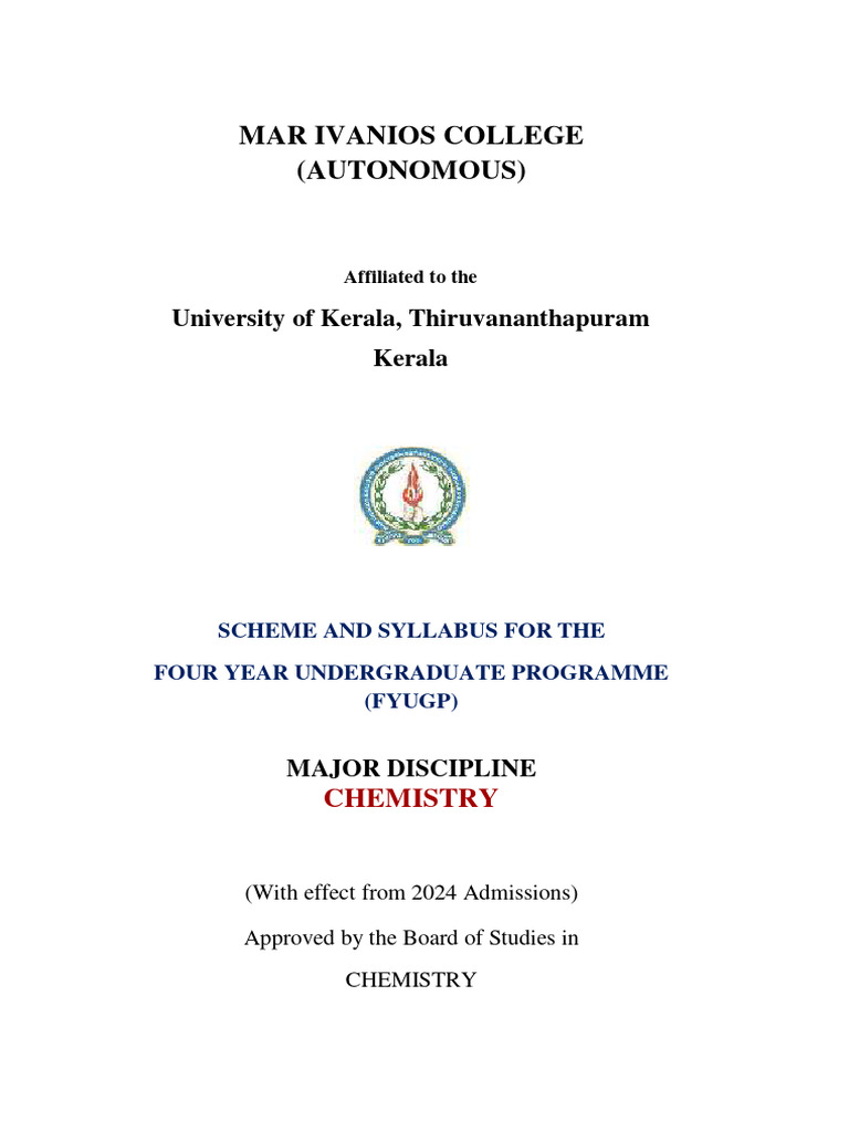freecompress-FYUGP Chemistry Syllabus 2024 | PDF | Knowledge | Thought